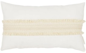 Cotton &amp; Sweets Boho obdélníkový polštář s krajkou vanilka 35×60cm