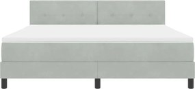 Postel s boxspringem s čelo Světle šedá 180 x 200 cm samet 3339188