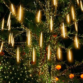 Vánoční LED kapající rampouchy - 8ks, 30cm, různé barvy na výběr Barva: Teplá bílá
