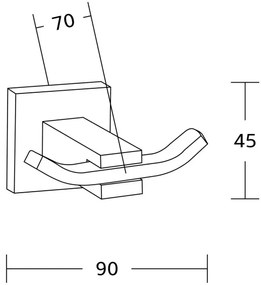 Koupelnový věšák na ručníky MEXEN VANE - chromový, 7020935-00