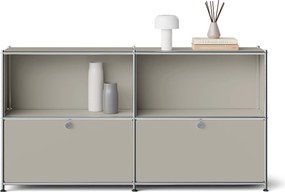 Tchibo - Kovová odkládací skříňka »Cn3 Slim Line« se 2 přemístitelnými výklopnými dvířky - barva: šedá