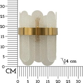 Skleněné nástěnné svítidlo ve zlaté barvě Gris – Mauro Ferretti