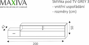 MAXIVA Obývací stěna - GREY, bílá/černá