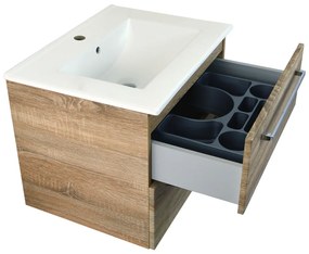 BPS-koupelny Koupelnová skříňka s keramickým umyvadlem Vermont S 60 - sonoma