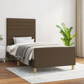 Rám postele bez matrace tmavě hnědá 90 x 190 cm textil 3125101