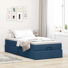 Osmanský rám postele s matrací modrá 90x200cm textil 3311084