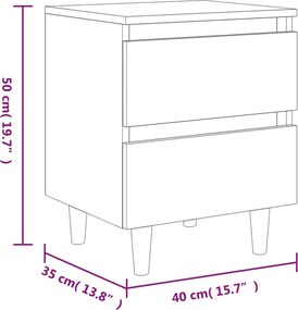 vidaXL Noční stolky s nohami z borovice 2 ks 40 x 35 x 50 cm [805860] Barva: hnědý dub