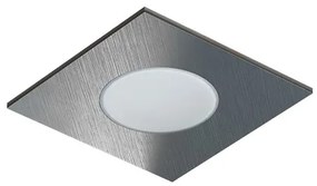 PANLUX Pevný LED podhled SPOTLIGHT IP65 SQUARE bodovka, stříbrná broušená - teplá