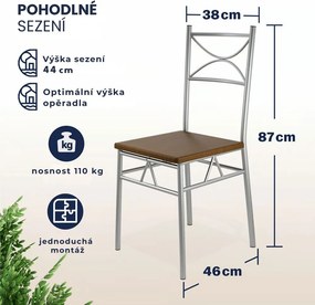 Jídelní set PAUL, 5-dílná, tmavý dub Casaria