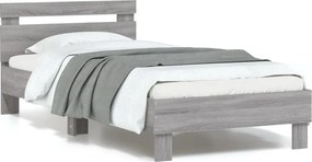 vidaXL Rám postele s čelem a LED osvětlením 90 x 190 cm [838745] Barva: šedá sonoma