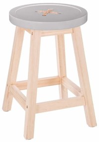 Dekorativní stolička, Stolička ve tvaru knoflíku, Atmosphera créateur d'intérieur, šedá