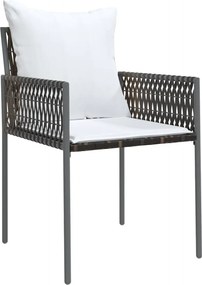 vidaXL Zahradní židle s poduškami 2 ks 54 x 61 x 83 cm polyratan [364100] Barva: Hnědá