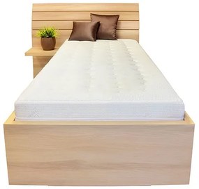Ahorn Salina jednolůžková postel s úložným prostorem Dekor: Dub bílý, Rozměr: 140 x 200 cm, Noční stolek: Jednozásuvka pravá
