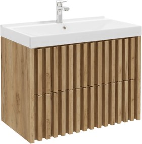 Koupelnová skříňka s umyvadlem SAT Delano 80x46 cm dub mat DELANO80ZDUM