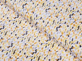 Biante Dekorační čtvercový ubrus Leona LN-045 Žlutošedé čárky na bílém 80x80 cm
