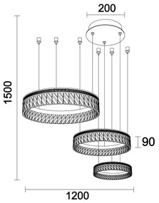 LED Stmívatelný křišťálový lustr na lanku THALIA LED/120W/230V 3000-6000K + DO