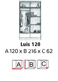 Šatní skříň Luis 120cm