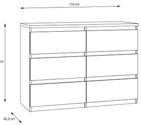Komoda se zásuvkami MAO dub artisan