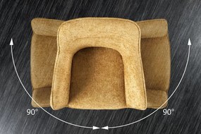 Designová otočná židle Rahiq hořčicová