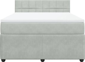 Box spring postel s matrací světle šedá 140x200 cm samet 3290058