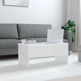 Konferenční stolek lesklý bílý 102x50,5x46,5cm kompozitní dřevo - Default Title