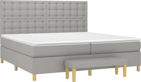 Box spring postel s matrací světle šedá 200 x 200 cm textil 3137501