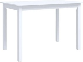 Jídelní stůl bílý 114 x 71 x 75 cm masivní kaučukovník 247362
