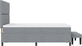 Postel s boxspringem s čelo Světle šedá 160 x 200 cm textil 3344156