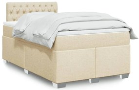 Box spring postel s matrací krémová 120x190 cm textil 3285839