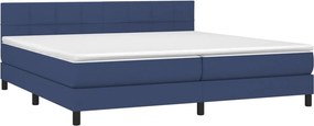 Box spring postel s matrací modrá 200x200 cm textil 3140087