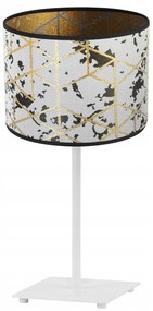 Stolní lampa WERONA 5, 1x šedé textilní stínítko se vzorem, (výběr ze 4 barev konstrukce), G
