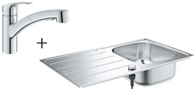 Grohe dřezový set - nerezový dřez s baterií Eurosmart - komplet, nerez, chrom K 200 SET