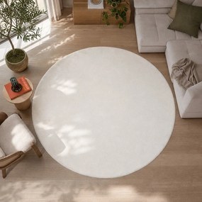Bílý koberec Universal Fox Liso, Ø 120 cm