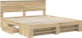 Rám postele s čelo Sonoma dub 180 x 200 cm Kompozitní dřevo 3408734