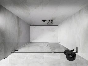 Mexen Lunar-B, L výklopné sprchové dveře levé 150 cm, 8mm čiré sklo, broušený grafit profil, 832SL-150-050-66-00-L