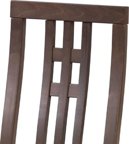 Autronic Dřevěná jídelní židle BC-2482 WAL, ořech/potah krémový