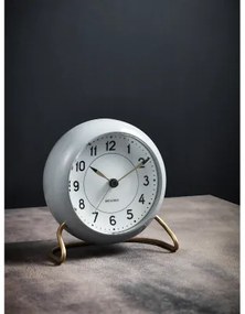 Stolní hodiny s budíkem Station Grey 11 cm Arne Jacobsen Clocks