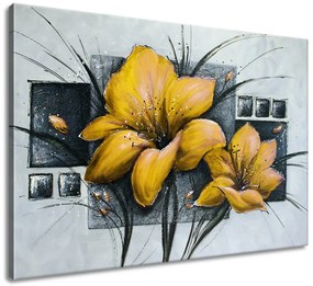 Gario Ručně malovaný obraz Nádherné žluté Vlčí máky Rozměry: 70 x 100 cm