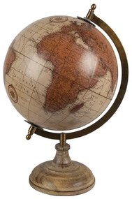 Béžovo-hnědý dekorativní glóbus na dřevěném podstavci Globe - 22*22*37 cm