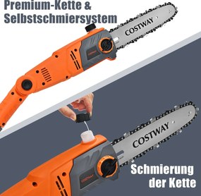 Costway Elektrická tyčová pila 212-286 cm víceúhlá řetězová pila