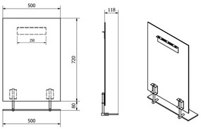 Sapho, WEGA zrcadlo 500x800mm, s policí, 60092-5