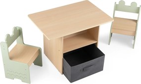 Costway Dětský stůl s 2 židličkami ve tvaru krokodýla 3 PCS. Dětské sezení
