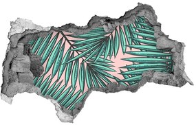 Wallmuralia Nálepka 3D díra na zeď Listí palmy 95x73 cm