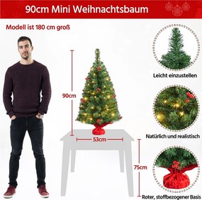 Umělý vánoční stromek Yaheetech – 90 cm (267364110694)