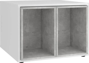 FMD Konferenční stolek 2 odkládací stolky 67,5x67,5x50cm bílý/betonový [444231]