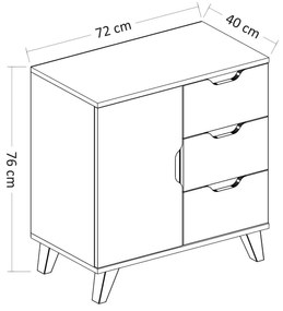 Komoda Venezia 3+1 (bílá). 1089328