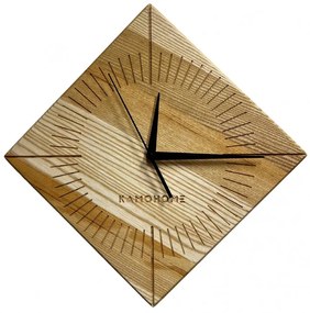 Kamohome Dřevěné nástěnné hodiny ARIES Velikost: 37x37 cm, Materiál: Ořech evropský