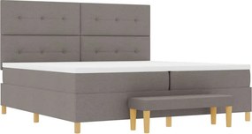 Postel s boxspringem s čelo Taupe 200 x 200 cm textil 3344328