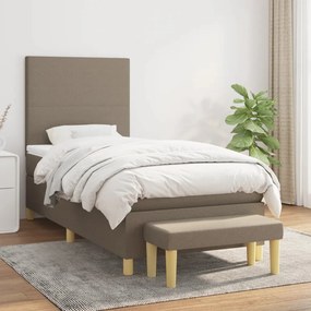 Box spring postel s matrací taupe 90x200 cm textil 3136969