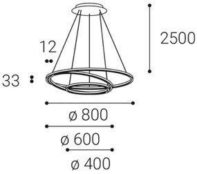 Led2 Závěsné LED svítidlo CIRCLE 3 P-Z ø 80 cm Barva: Černá, Stmívání, řízení: TRIAC